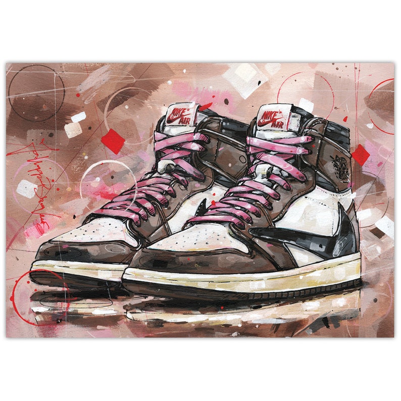 Air Jordan 1 High Pink Laces Poster 42x29.7 A3 Cm - Etsy