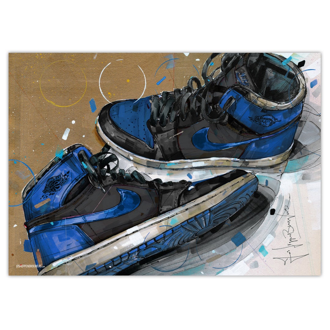 Air Jordan 1 1984 Royal Blue Poster 70x50 Cm - Etsy