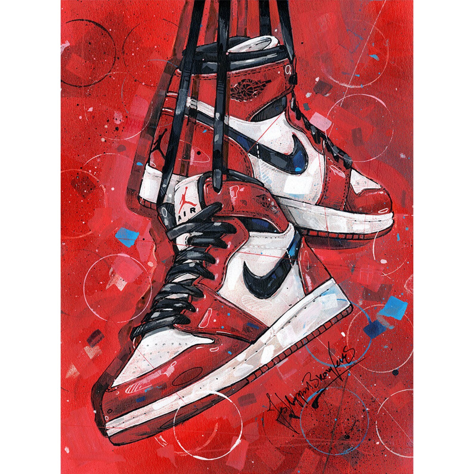Air Jordan 1 Retro Chicago Painting 30x40 Cm - Etsy