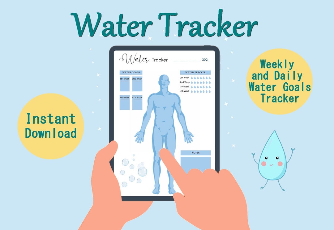Printable Healthy Monthly Water Tracker digital - Etsy