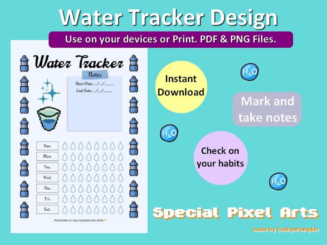 Track Your Water Habits! Digital Water Tracker - Etsy