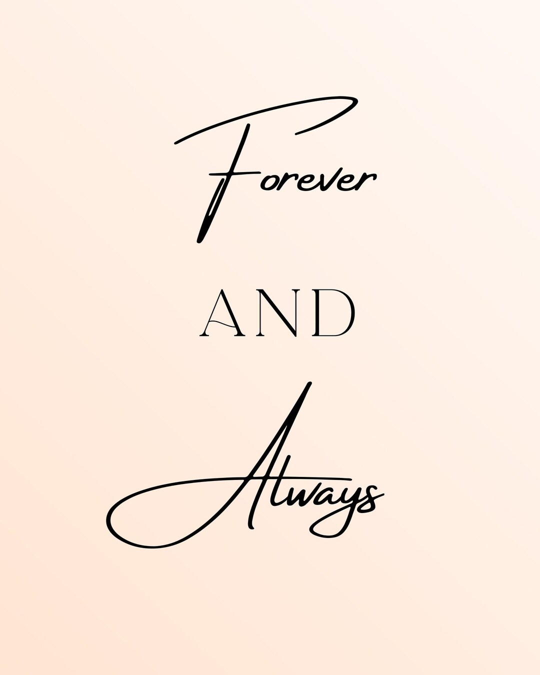 Forever and Always| Wall Decor | Wall Prints Bedroom | Printable Quotes ...