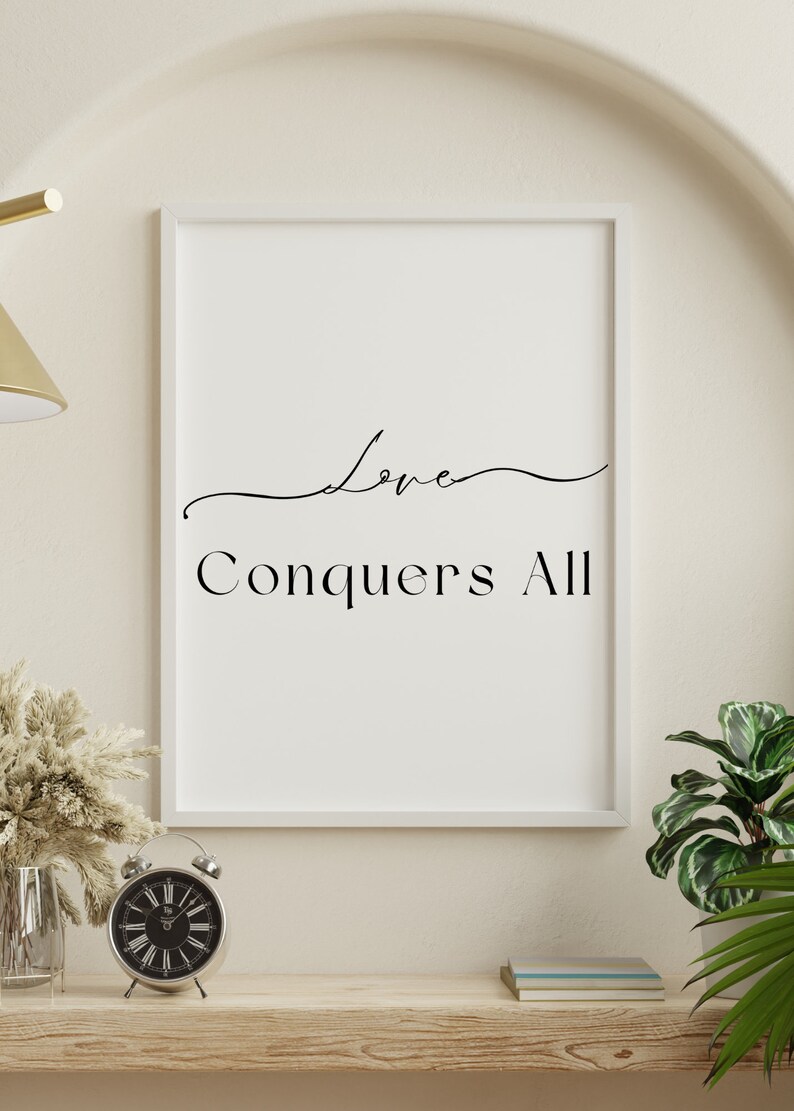 Love Conquers All | Printable Wall Decor | Wall Prints Bedroom ...