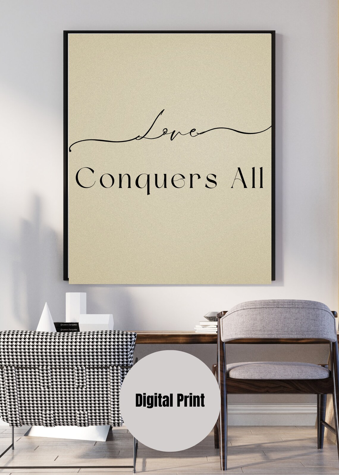 Love Conquers All | Printable Wall Decor | Wall Prints Bedroom ...