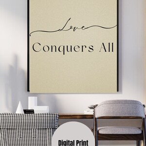 Love Conquers All | Printable Wall Decor | Wall Prints Bedroom ...