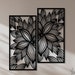 Set of 2 Lotus Flower Wood Wall Decor Tropical Leaves Wood Wall Art ...
