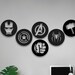 Avengers Logo Sign Set 6 Pieces, Avengers Wood Wall Decor, Superhero ...
