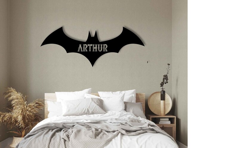 Personalized Bat Super Hero Sign, Batcave Sign, Gotham Silhouette Wall ...