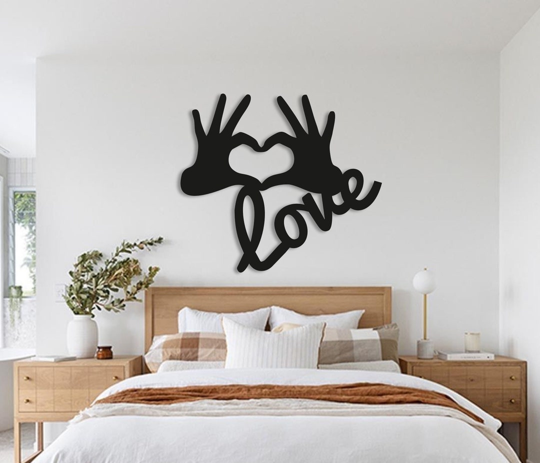 Love Wood Sign | I Love You Wall Decor | Heart Wall Sign | Word Cut Out ...