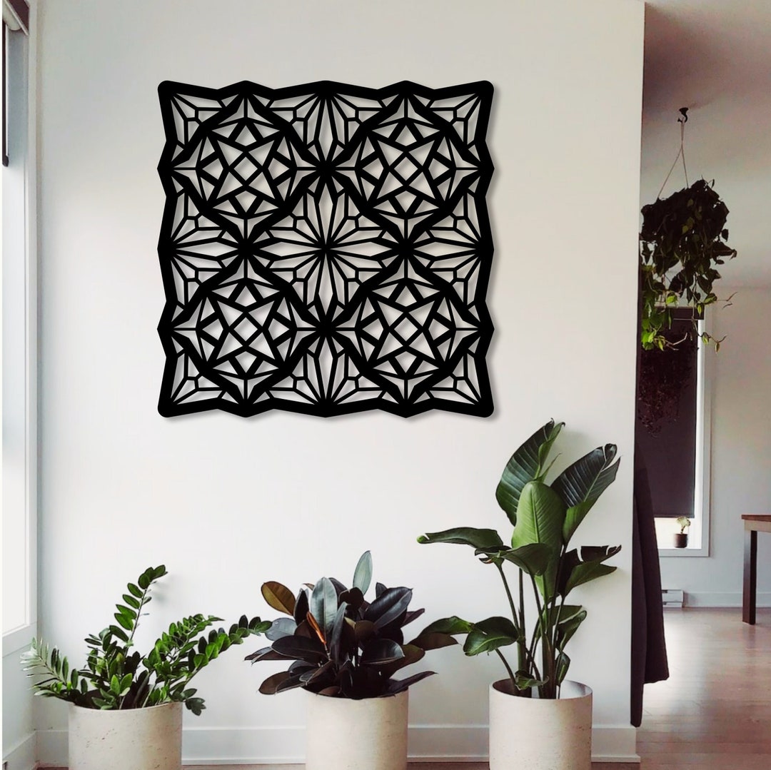 Intricate Zentangle Patterns in Geometric Wood Wall Art for a Zen ...