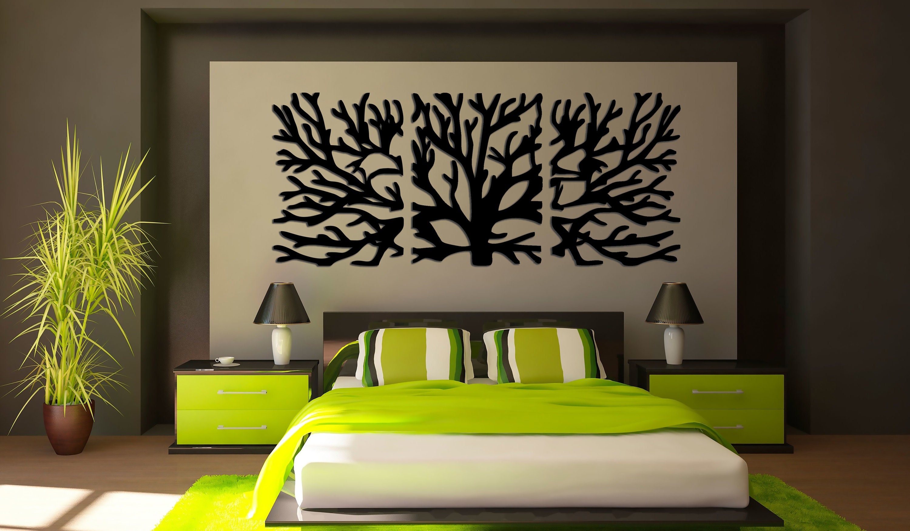 Tree Wood Wall Art 3 Piece Wall Art Wooden Wall Decor Tree - Etsy