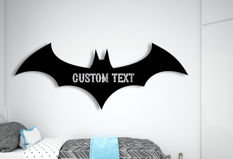 Personalized Bat Super Hero Sign, Batcave Sign, Gotham Silhouette Wall ...