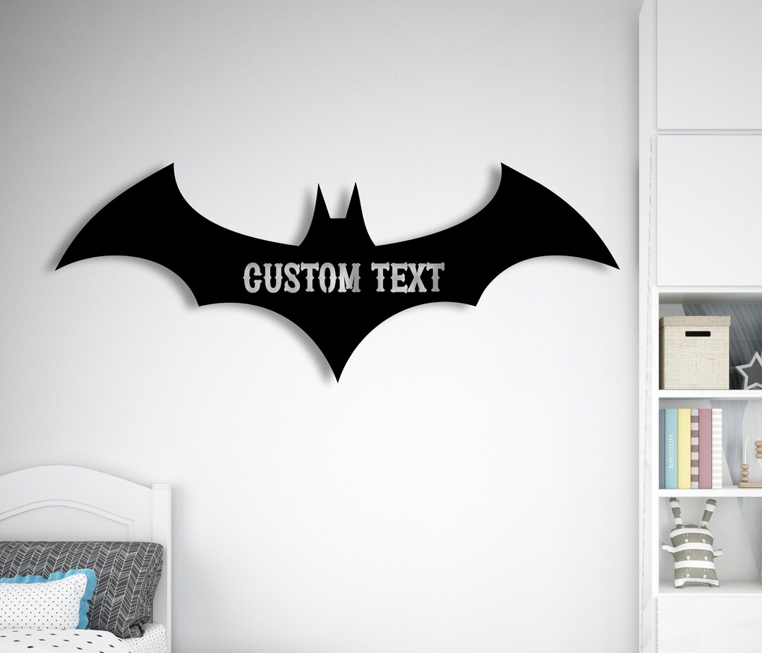 Personalized Bat Super Hero Sign, Batcave Sign, Gotham Silhouette Wall ...