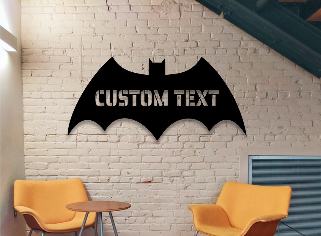 Personalized Bat Super Hero Sign, Wooden Bat Wall Art, Batcave Sign ...
