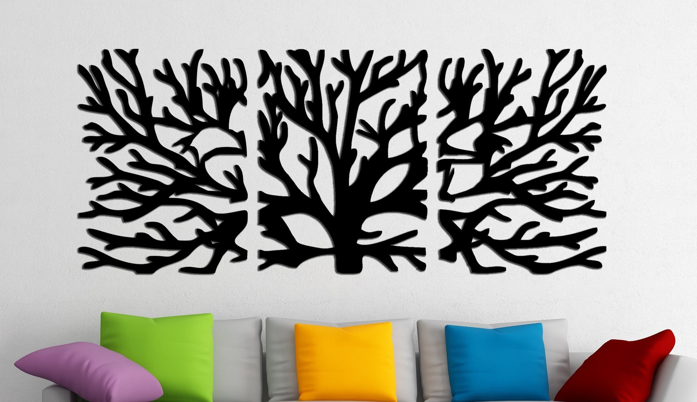 Tree Wood Wall Art 3 Piece Wall Art Wooden Wall Decor Tree - Etsy