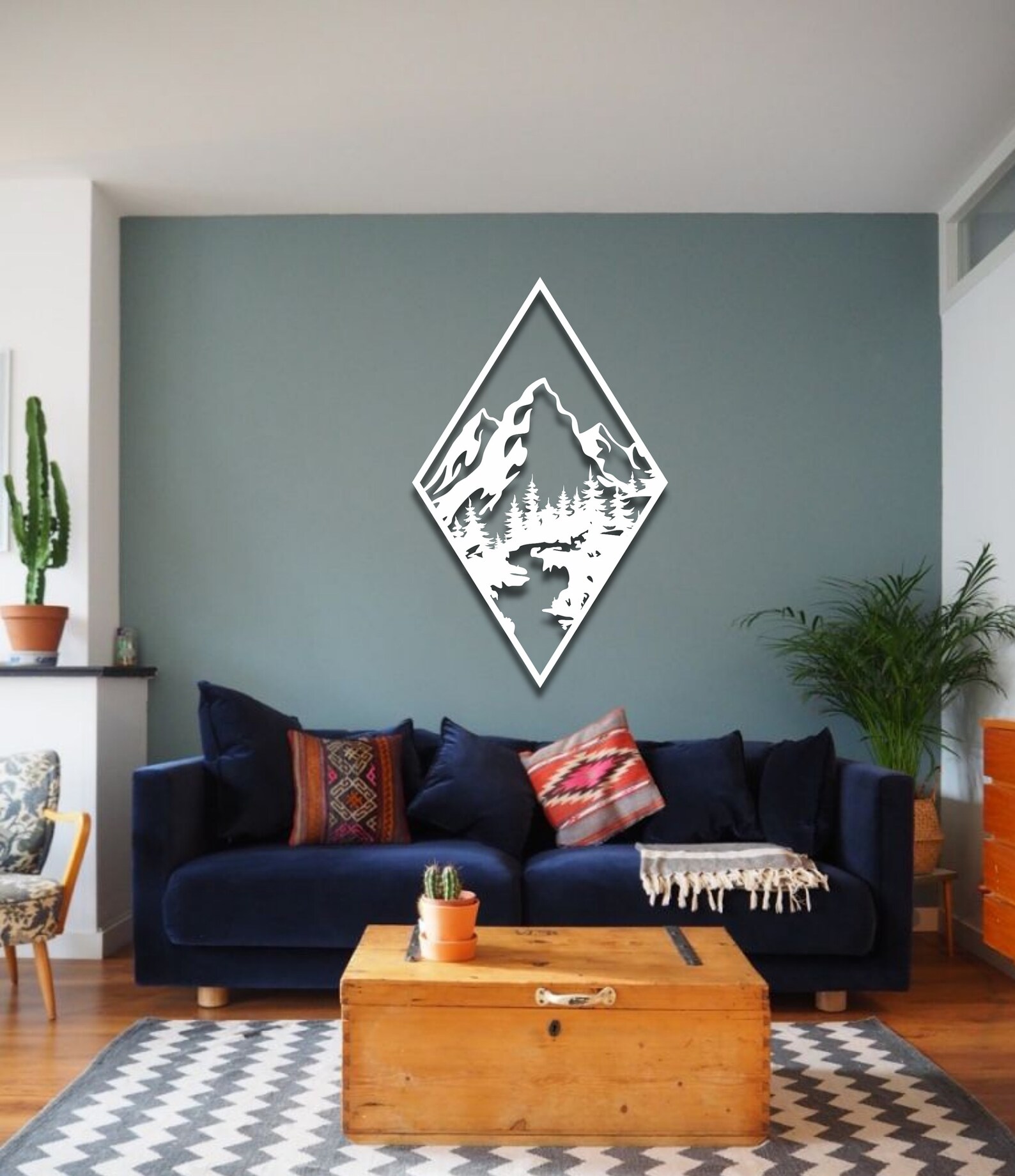 Mountain Wood Wall Art Forest Wood Wall Decor Trees Wall - Etsy