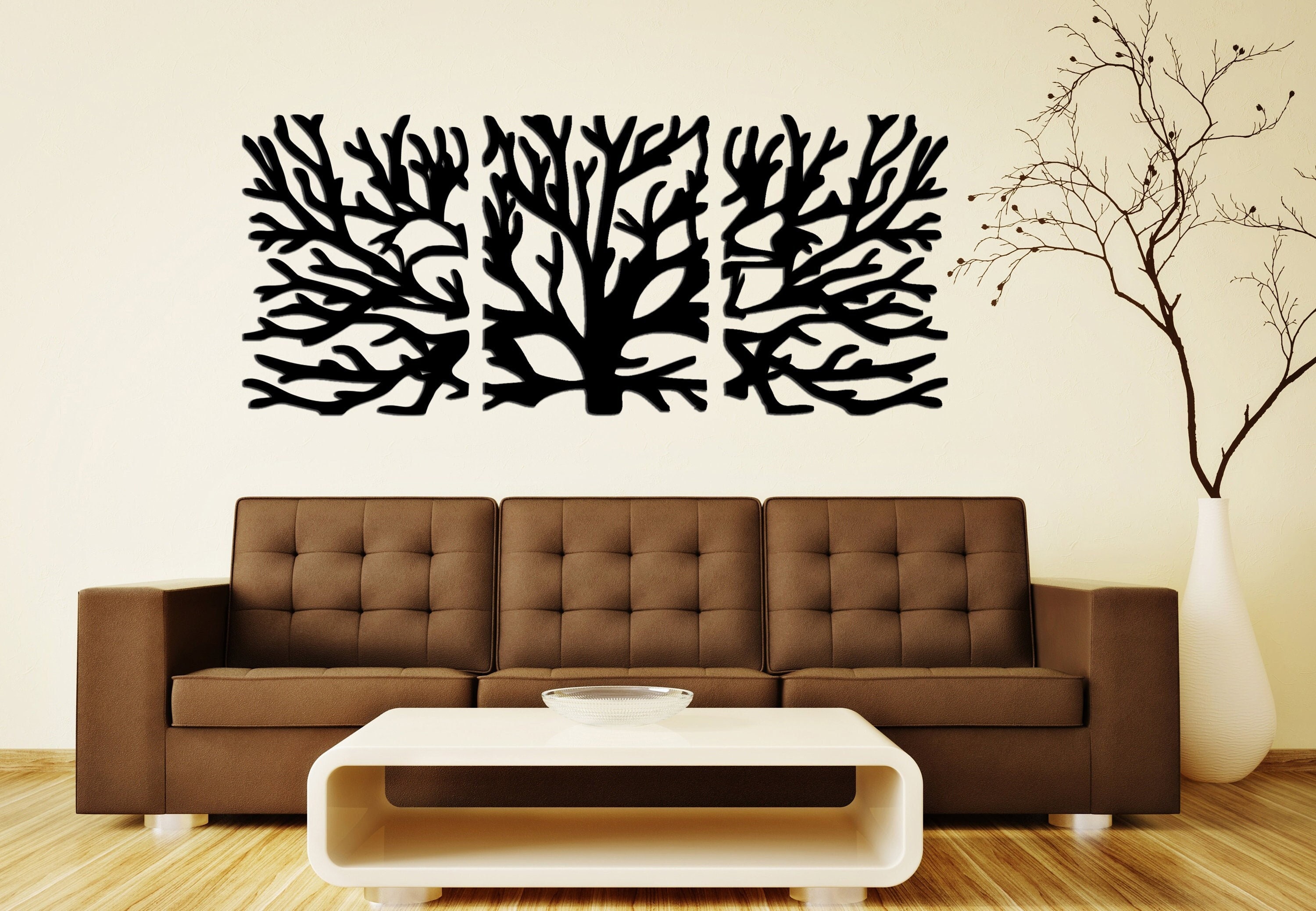 Tree Wood Wall Art 3 Piece Wall Art Wooden Wall Decor Tree - Etsy