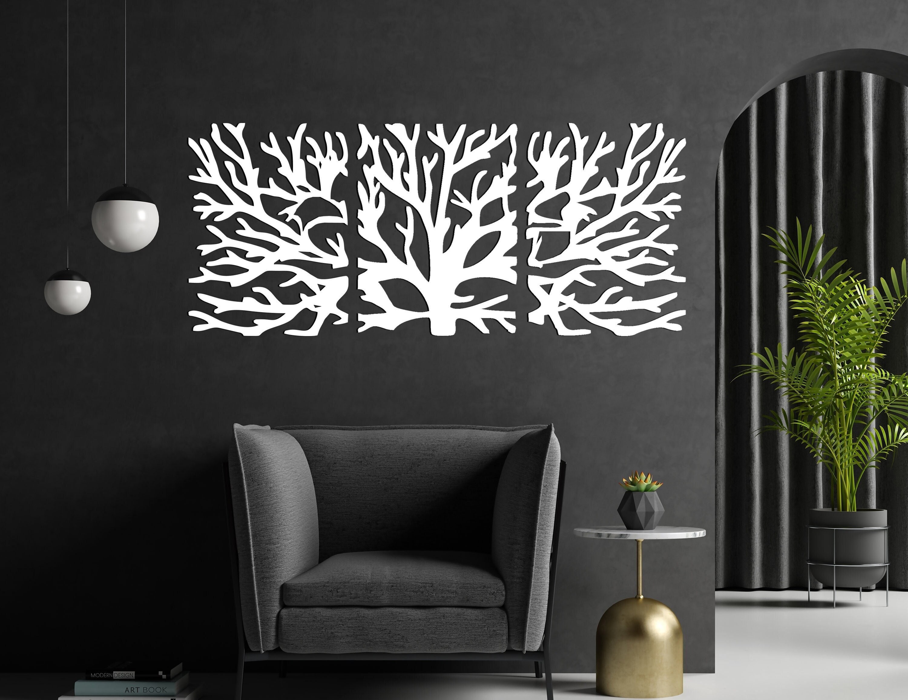 Tree Wood Wall Art 3 Piece Wall Art Wooden Wall Decor Tree - Etsy