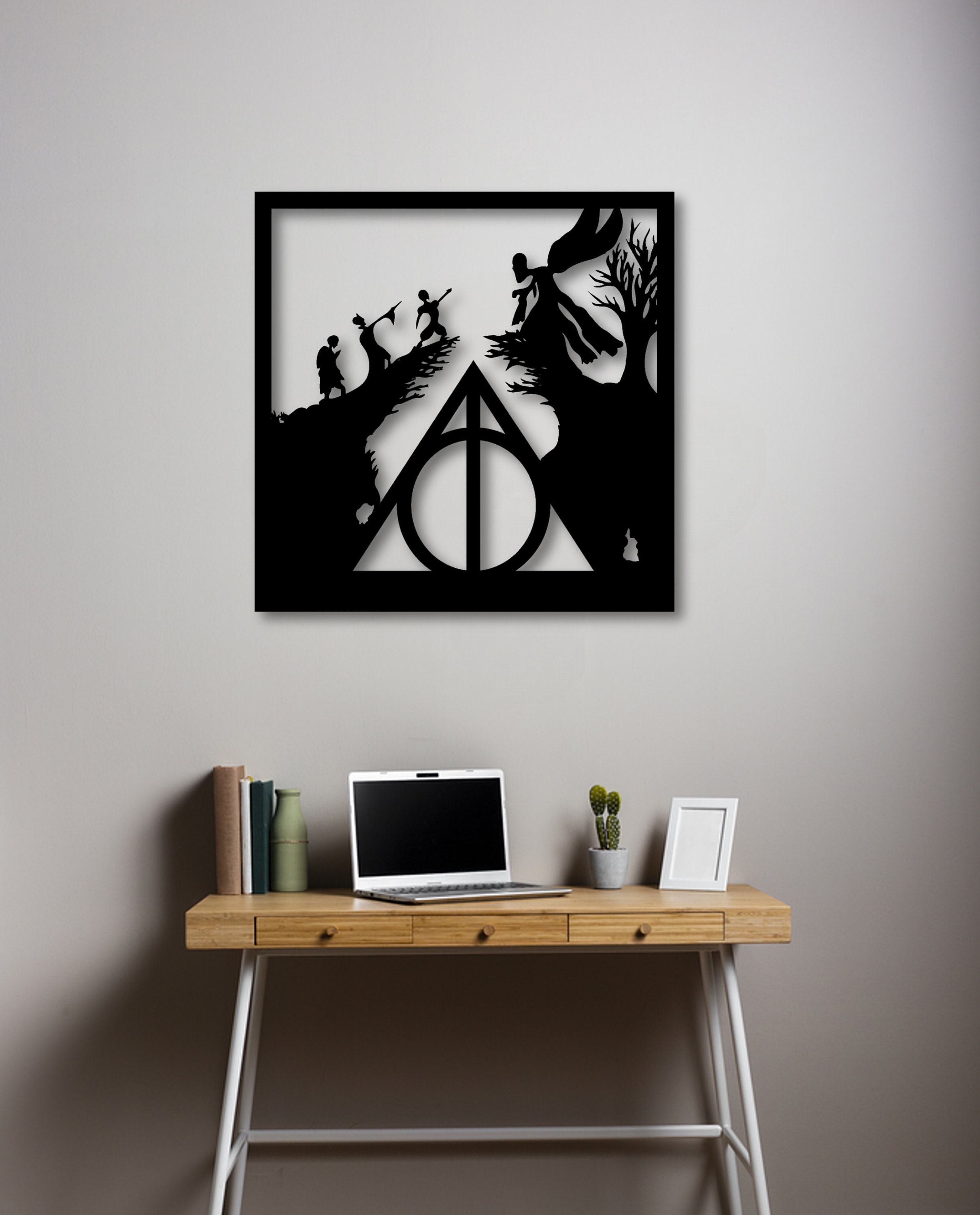 Deathly Hallows Wood Wall Art the Tale of the Three Brothers - Etsy