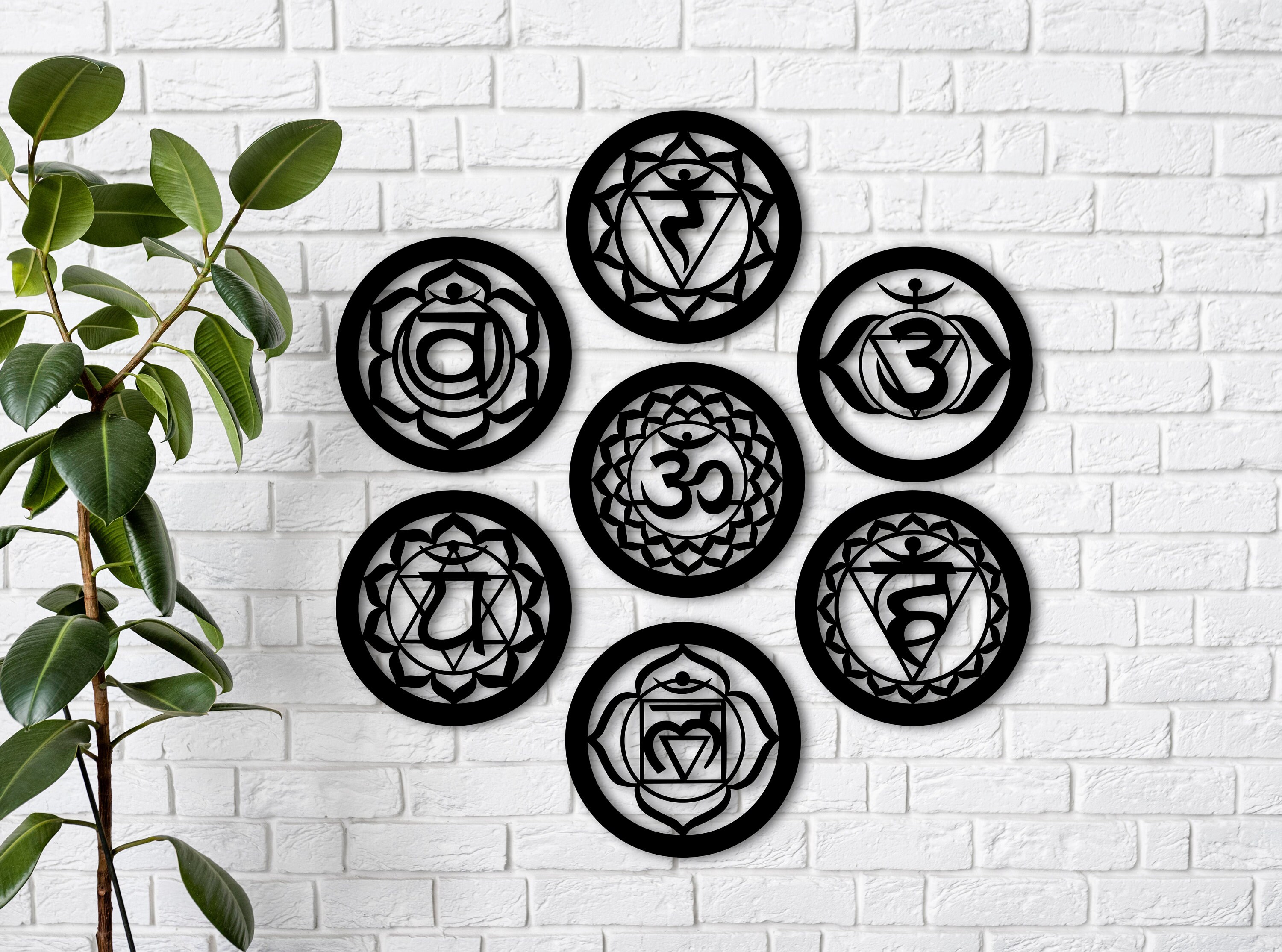 7 Chakra Symbol Zen Home Decor Chakra Signs Mandala Chakra - Etsy