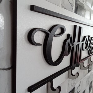 Wooden Coffee Sign With Hooks Coffee Mug Hanger Wall Hanging Cup Coffee ...
