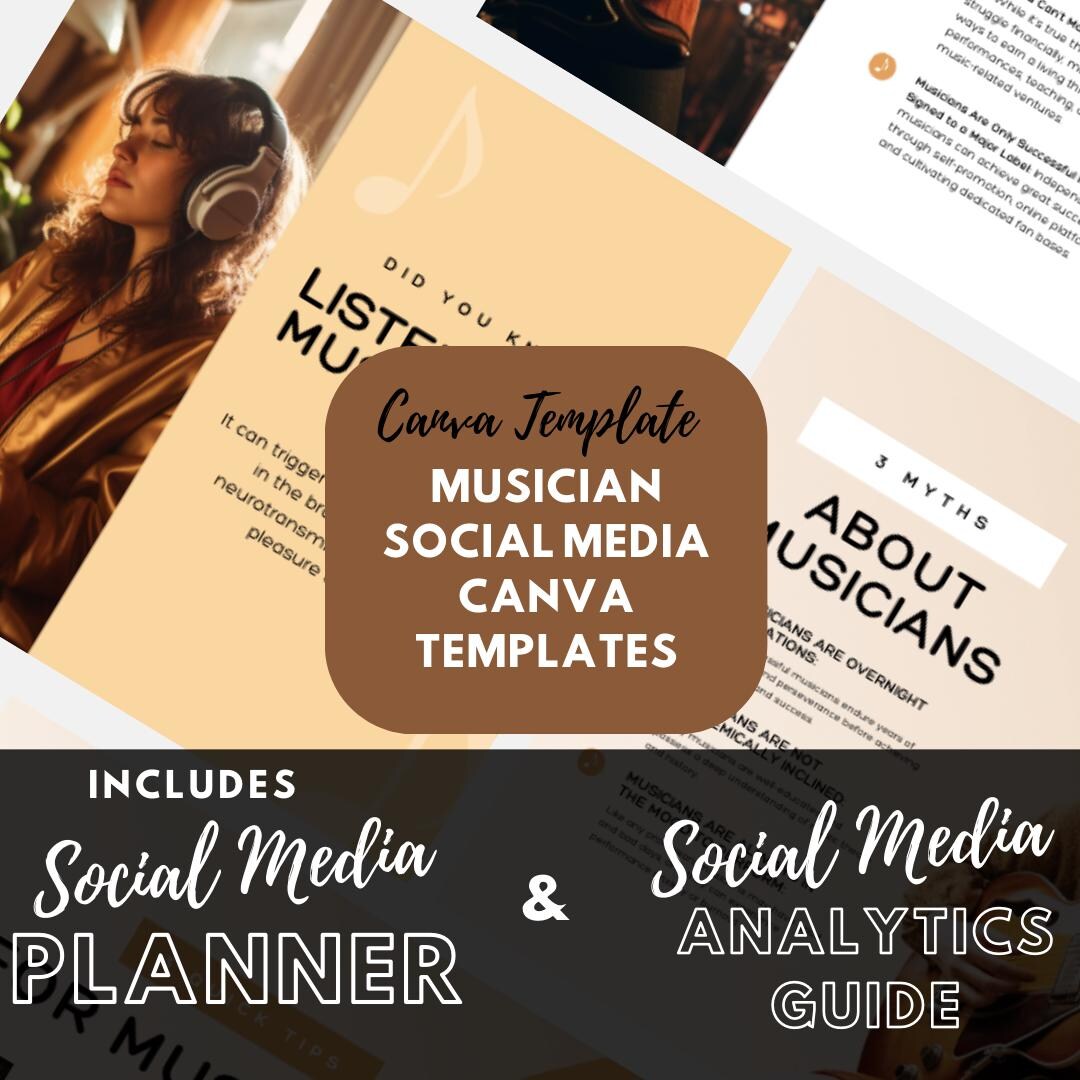 Musician Social Media Canva Templates | Social Media Planner and ...