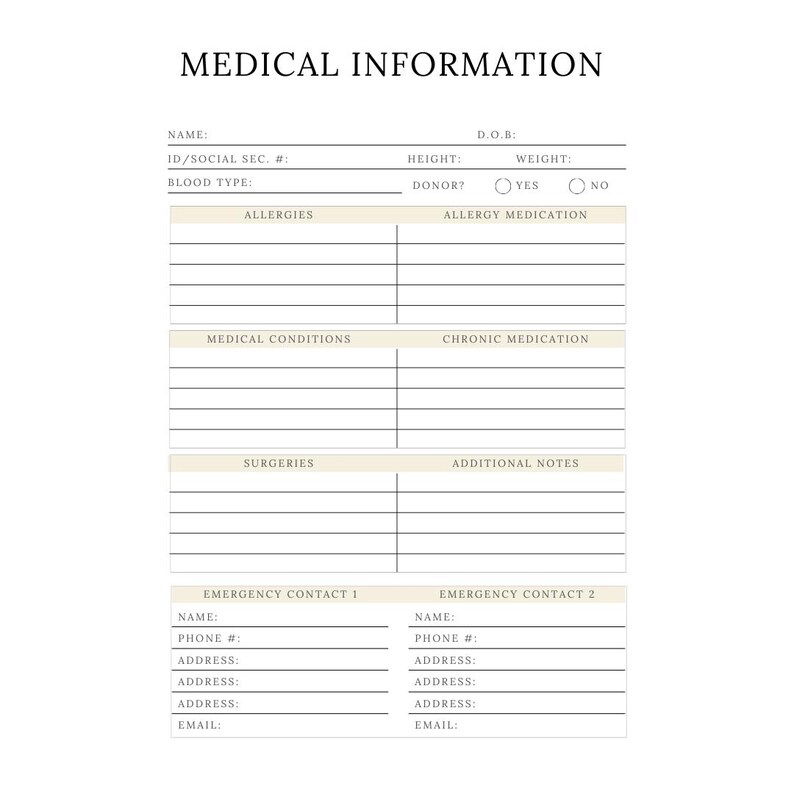 Medical Planner Canva Template | Printable Health Tracker | Doctor ...