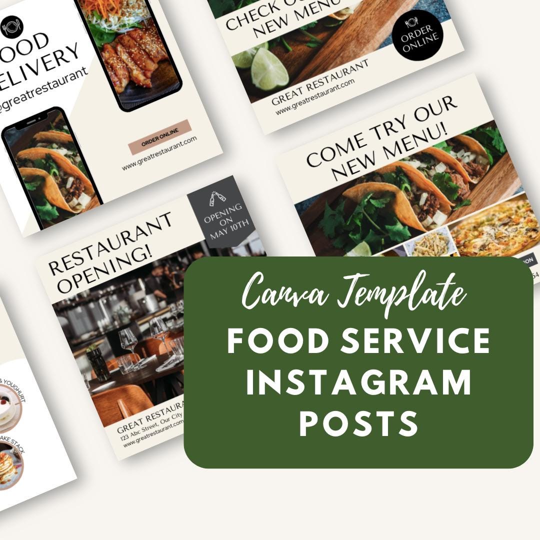 Food Service Social Media Canva Templates Restaurant, Café & Food ...