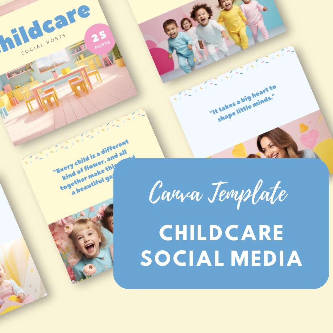 Childcare Social Media Canva Templates | Daycare and Preschool ...