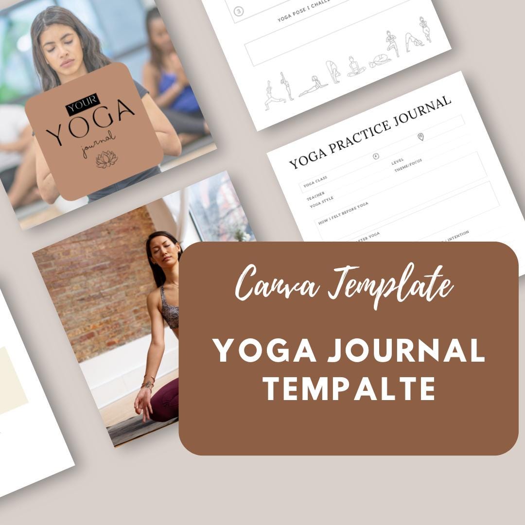 Yoga Journal Canva Template Printable Yoga Planner Yoga Practice Log ...