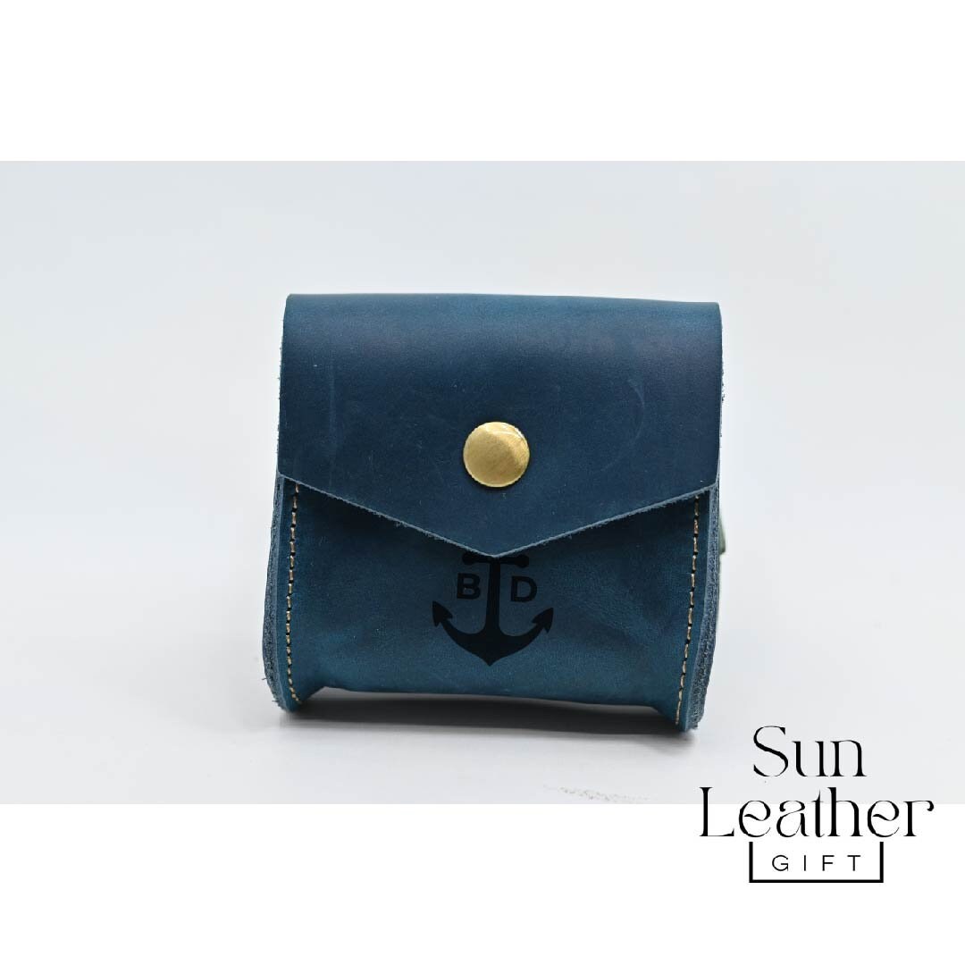 Custom Leather Small Pouch, Personalized Coin Leather Purse, Engraved ...