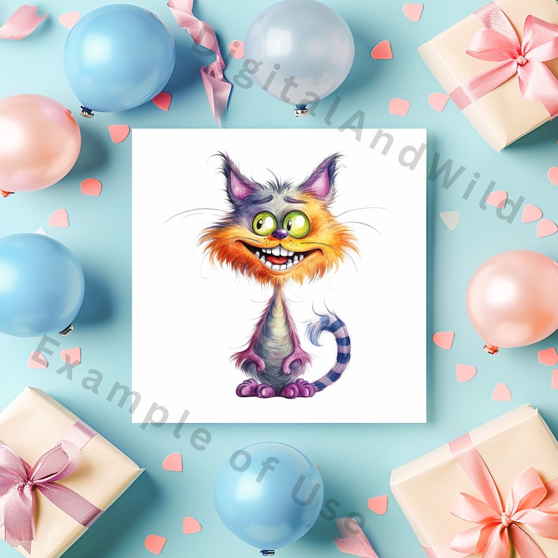 Funny Cats Clipart Bundle, Quirky Cat Clipart, Cat Lover Pack, Digital ...