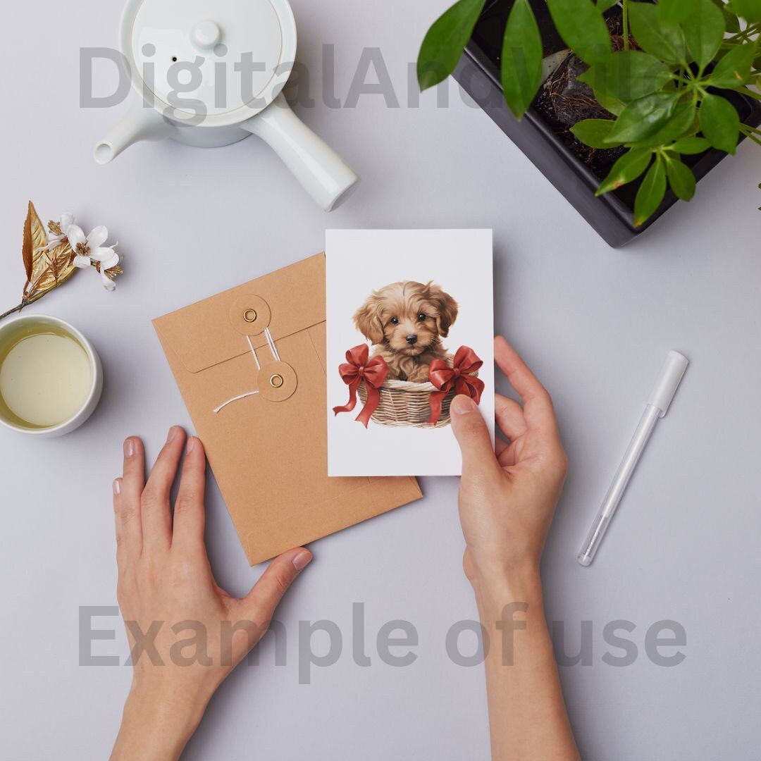 Cute Puppy Digital Clipart Set, Dog Clip Art Bundle, Instant Digital ...