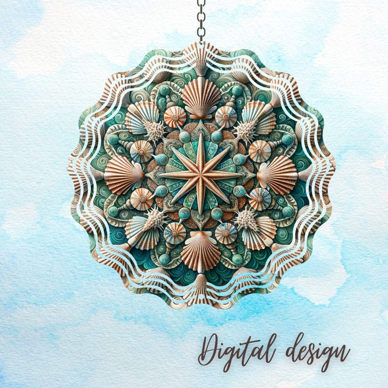 Seashell Mandala Wind Spinner Design: Coastal Wall Art (digital Download) - Etsy