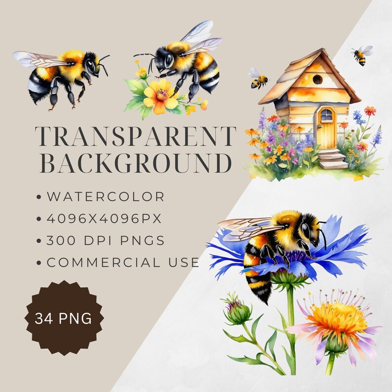 Bumblebees Clipart Bundle | Cute Bees Clipart Bundle | Cute Bees Png ...