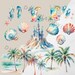 Summer Beach Watercolor Clipart Bundle Vacation Clip Art Boho Tropical ...