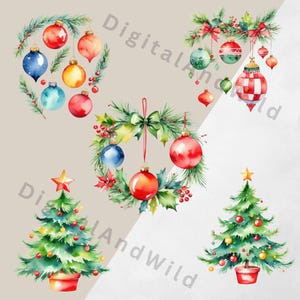 Christmas Clipart Bundle - Festive Clipart - Santa Claus PNG, Reindeer ...
