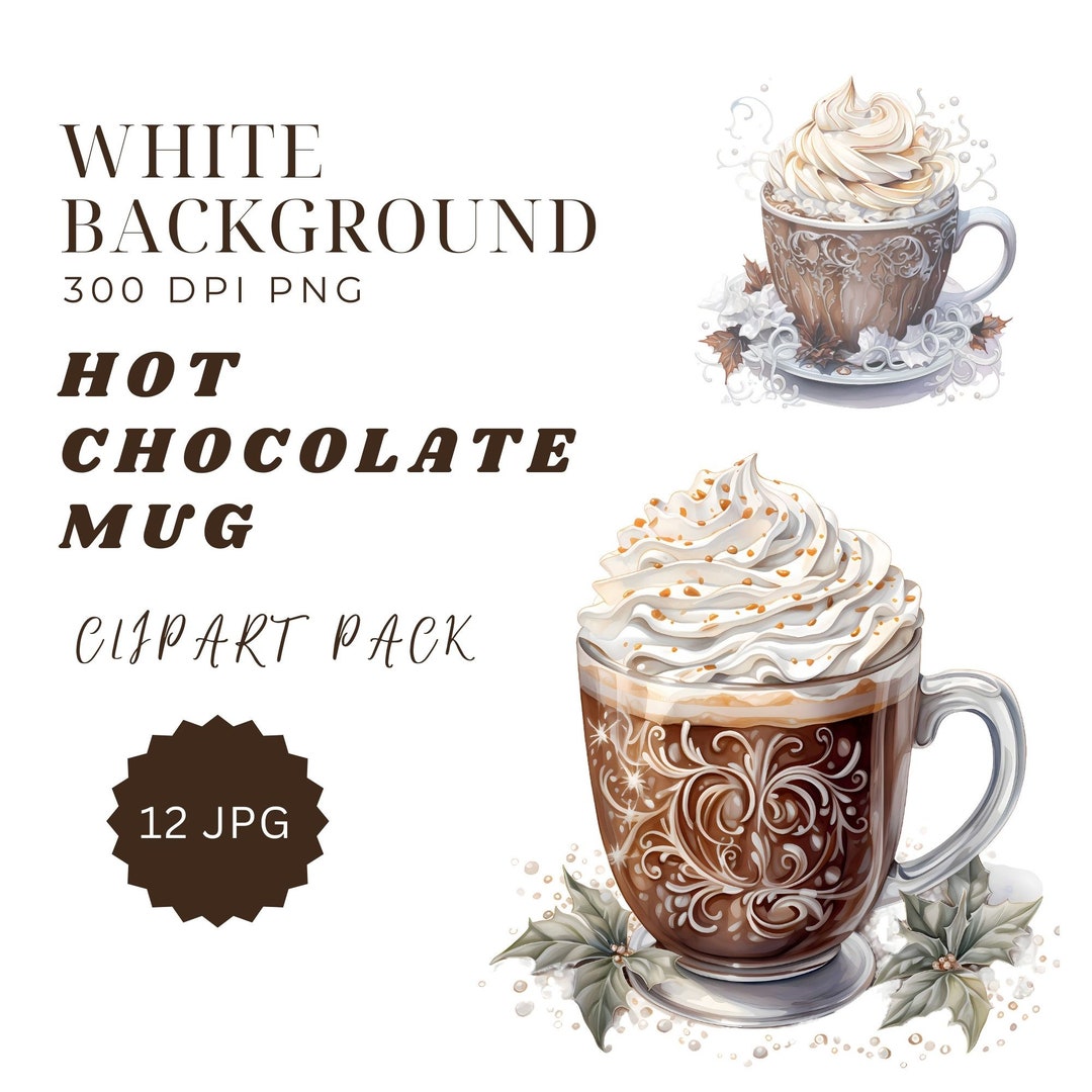 Hot Chocolate Mug Clip Art Bundle Instant Download for Digital Paper ...