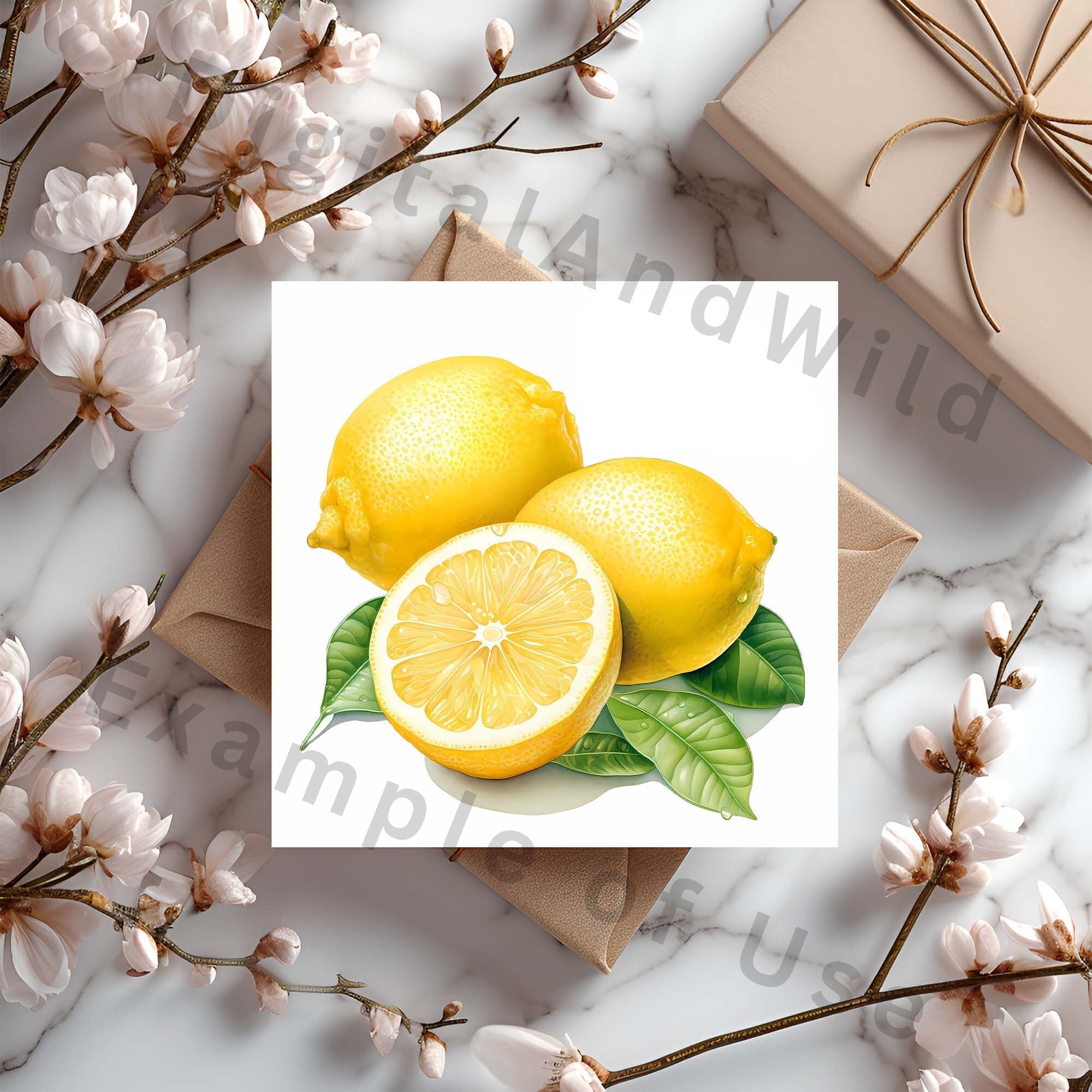 Lemon Watercolor Clipart Pack - 12 Jpgs, Instant Download, Card Making ...