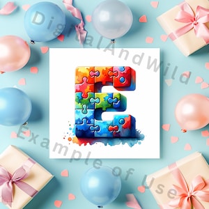 Puzzle Letter 'E' Clipart - Digital Download | Autism Puzzle Pieces Png ...