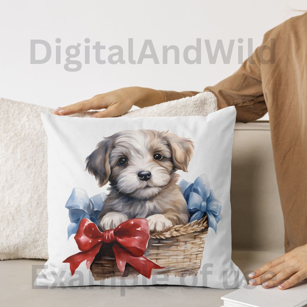 Cute Puppy Digital Clipart Set, Dog Clip Art Bundle, Instant Digital ...