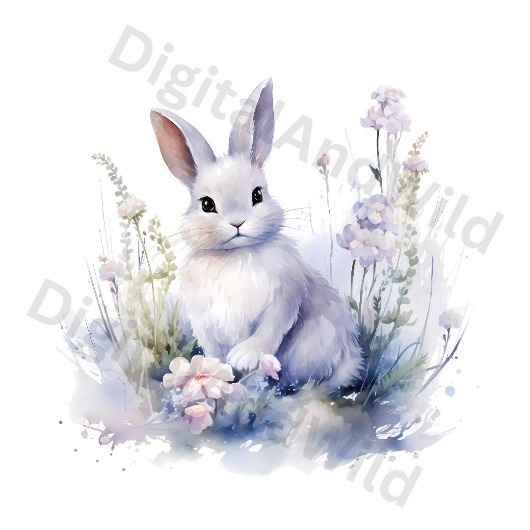 13 White Rabbit Digital Images - 13 High Quality Jpgs, Instant Digital ...