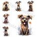 Cute Dog Watercolor Clipart Bundle, Digital Download, Dog Clipart Set ...