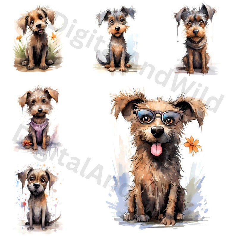 Cute Dog Watercolor Clipart Bundle, Digital Download, Dog Clipart Set ...