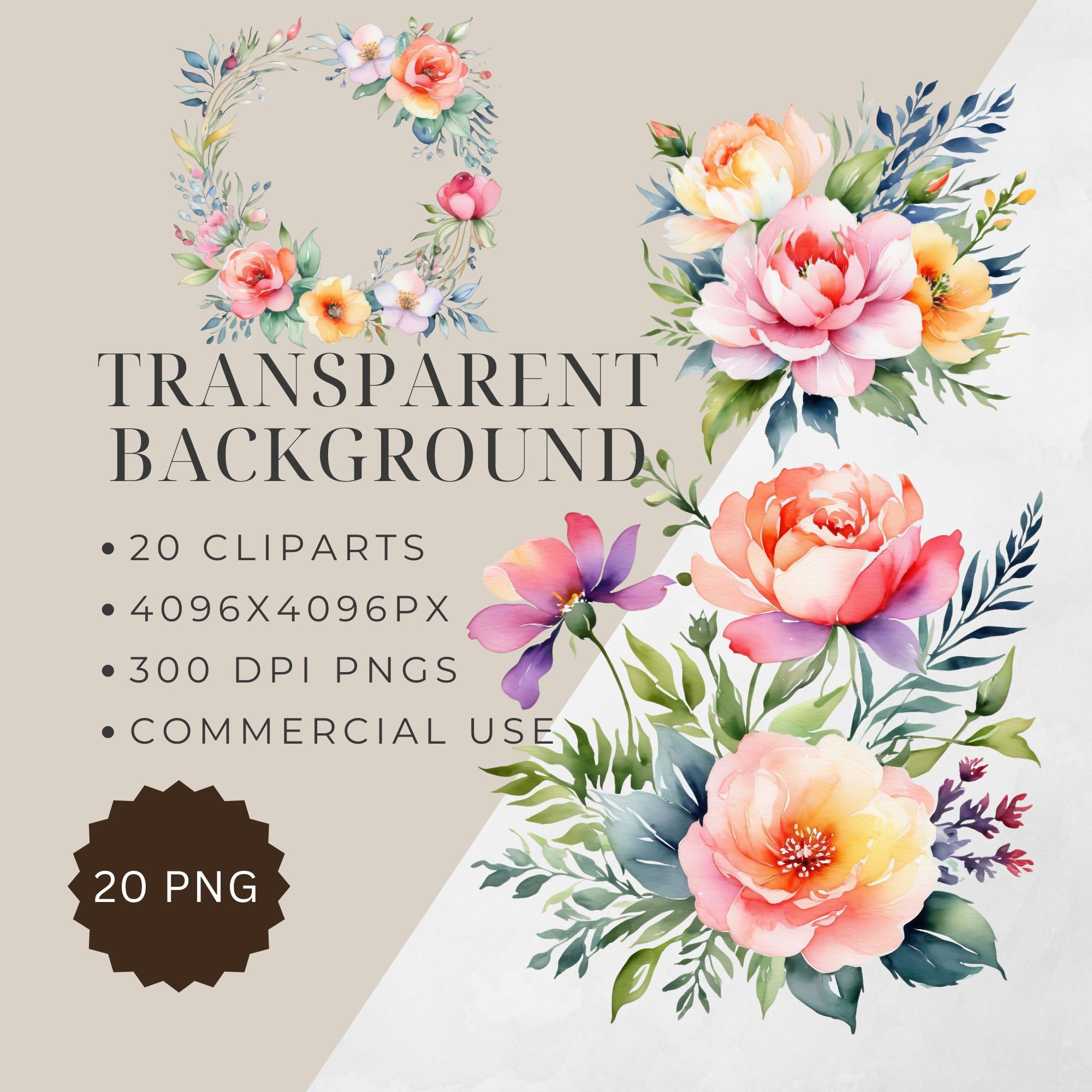 Flowers Arrangement Clipart Bundle, Flower Bouquet Clipart, Floral ...