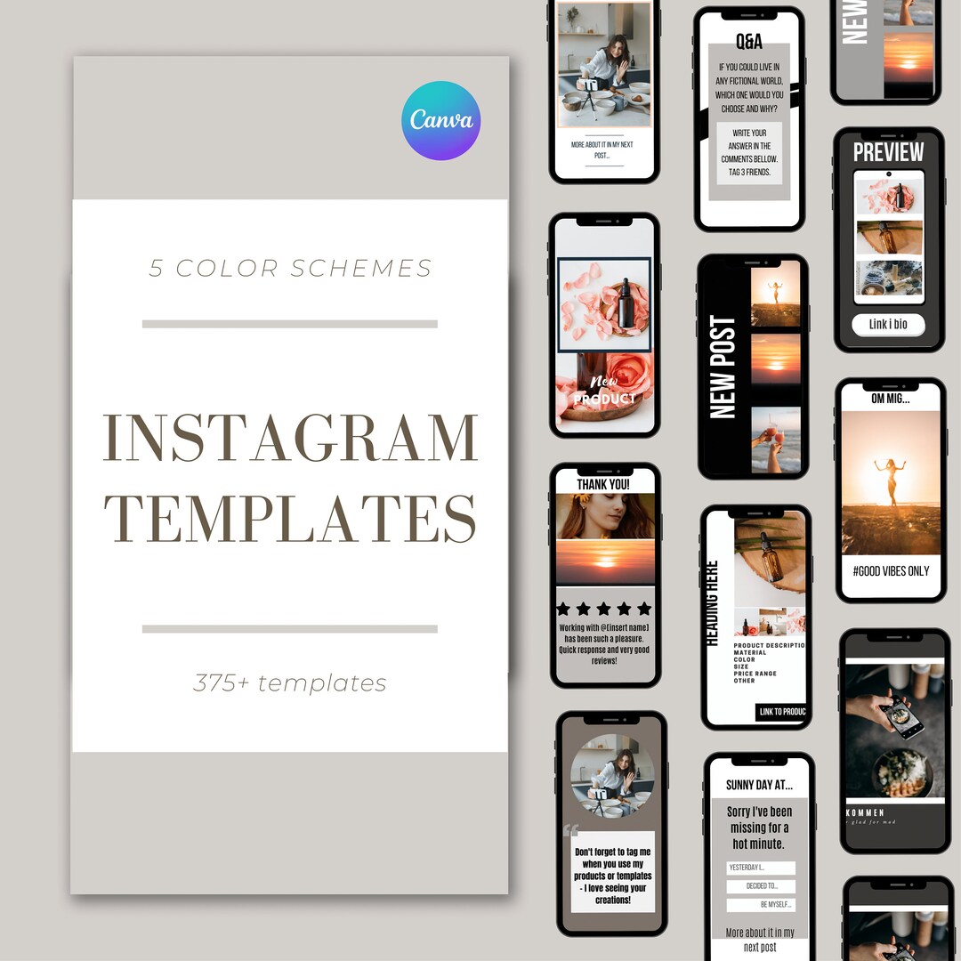 375 Canva Templates for Instagram: Elevate Your Feed Starter Package 5 ...