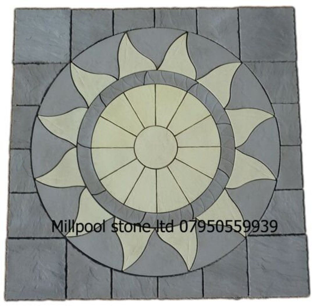 3m X 3m Aztec Sun Circle CBT CH SQ Kit Patio Slab Circle Stone - Etsy UK