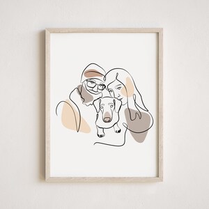 Custom Minimalist One Line Art, Personalized Line Art Drawing, Custom ...