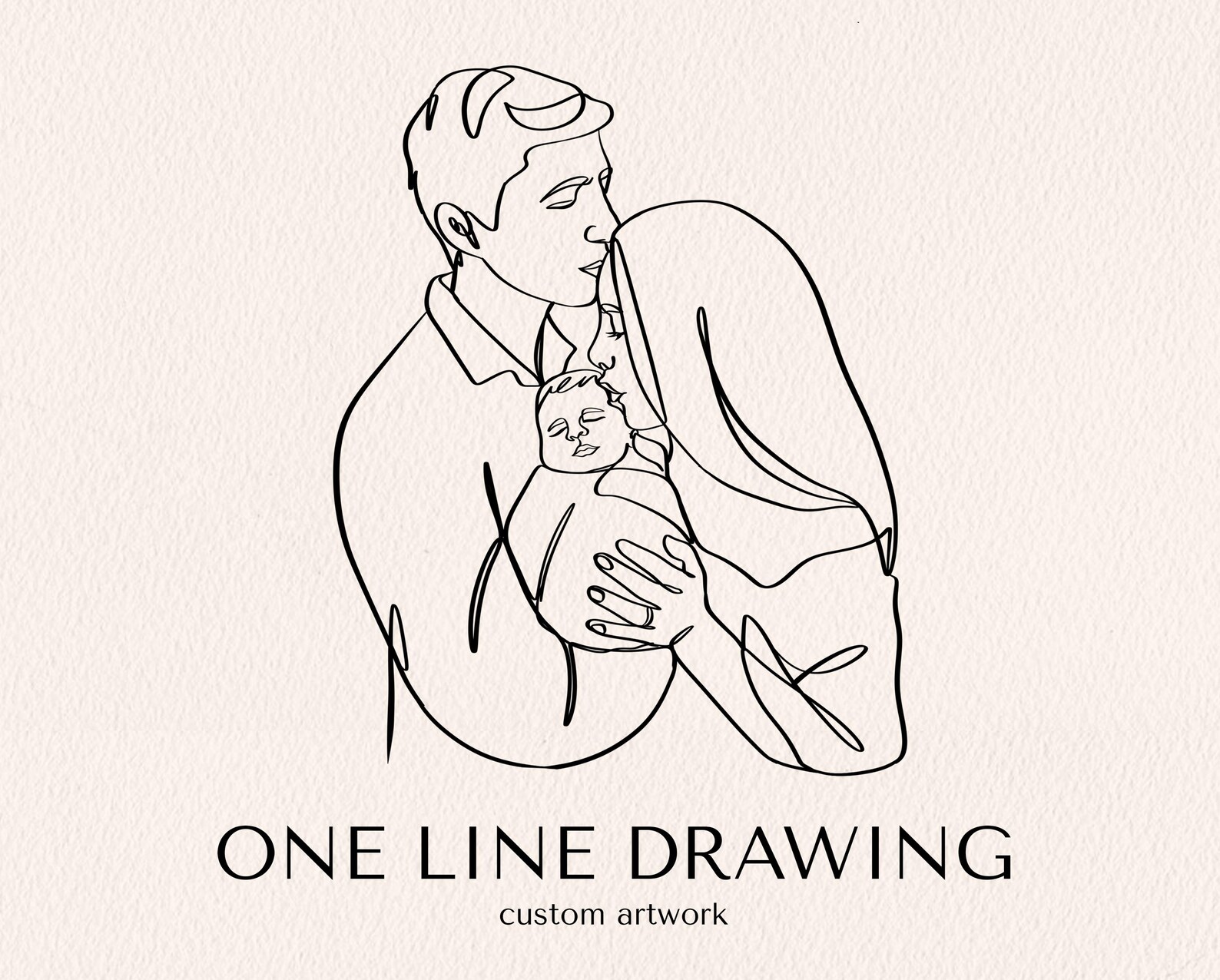 Custom Line Drawing From Photo, One Line Portrait, Family Line Art ...