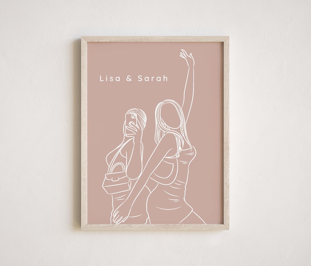 Personalized Best Friend Gift, Custom Portrait From Photo, Friendship ...